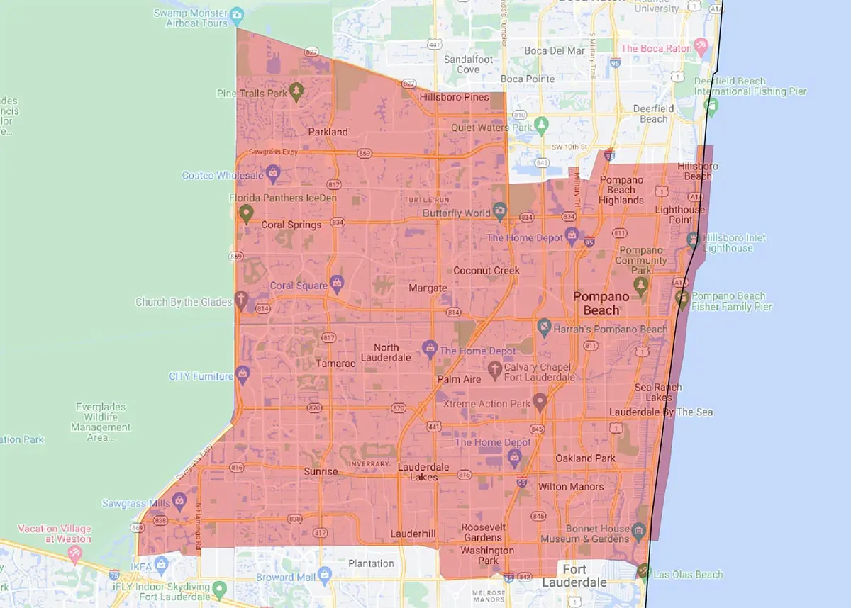 Detailed Map Of Fort Lauderdale Map Of Fort Lauderdale FL (1991) Art